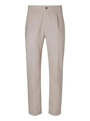 Dunhill Tapered Super 130s Wool Trousers - Gray