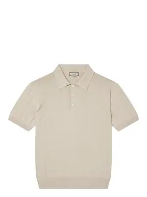 Canali Long Sleeve Polo Shirt - Neutrals