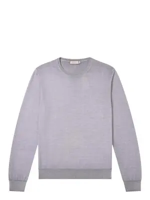 Canali Wool And Silk-blend Crewneck Sweater - Gray