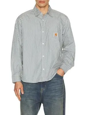 Carhartt Work In Progress Daldry Shirt In Blue - Daldry Stripe Office Blue Wax