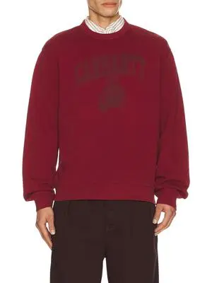 Carhartt Work In Progress Faded Pond Corps Sweatshirt - Marsala Heavy Stone Wash
