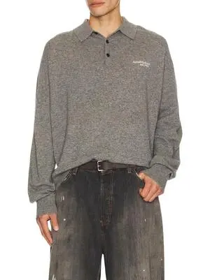 Acne Studios Kluxey Light Richard Yak Polo In Grey - Dark Grey
