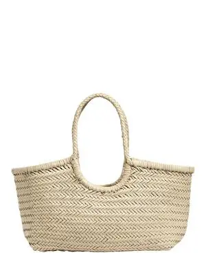 Dragon Diffusion Large Leather Woven Nantucket Tote Bag - Ivory