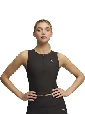 PUMA Lightstride Cropped Running Tank Top - Black