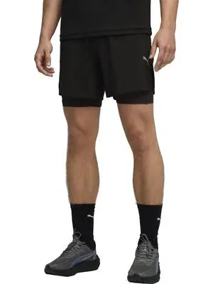 PUMA Dreamrun Drycell 5" 2-in-1 Running Shorts - Black