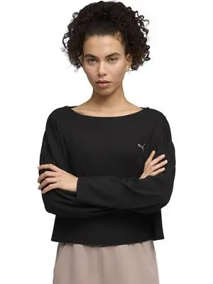 PUMA Cloudspun Ultra Soft Ribbed Long Sleeve T-shirt - Black
