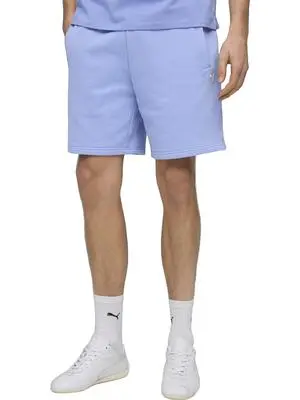 PUMA Relaxed Fit Terry Knit Shorts Purple