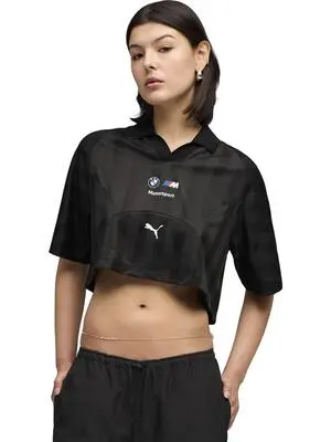 PUMA Bmw Motorsport Cropped Polo Shirt - Black