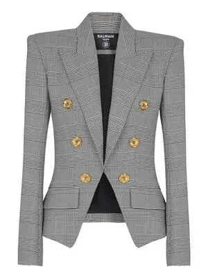 Balmain Prince Of Wales Jacquard Jacket - Black