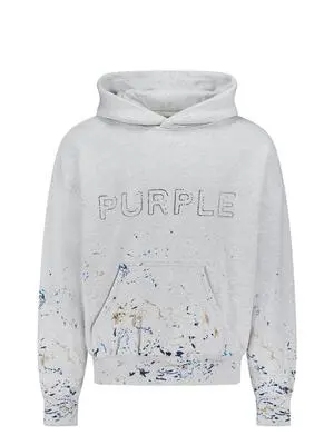PURPLE BRAND Paint Splatter Logo Hoodie - Grey