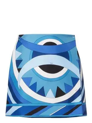 Emilio Pucci Vivara Silk Miniskirt - Blue