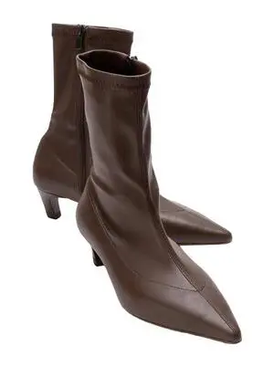 PROLOGUE SHOES Alora Kitten Heel Boot - Brown