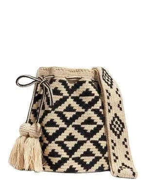 ONE THREAD COLLECTIVE Maribel Cross-body Bag - Beige + Black