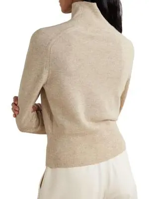 JOSEPH Oxna Mélange Cashmere Turtleneck Sweater Gray