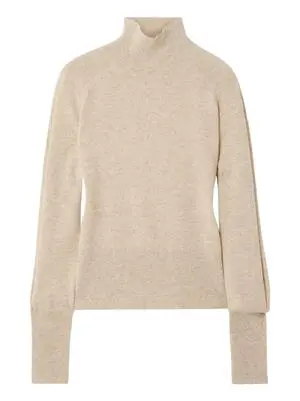 JOSEPH Oxna Mélange Cashmere Turtleneck Sweater - Neutrals