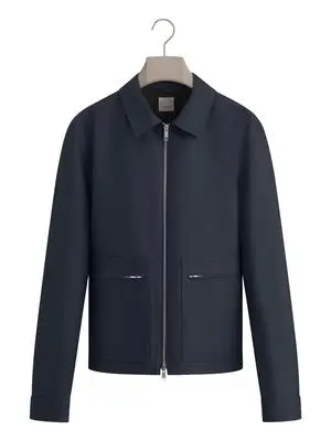 Dior Zipped Jacket With Embroidery - Navy Blue Virgin Wool Blend