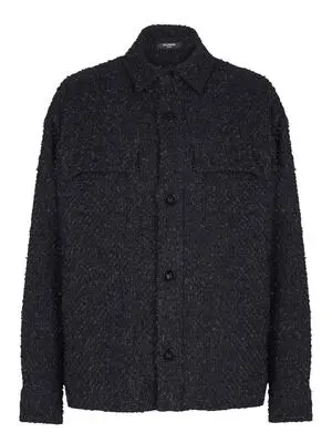 Balmain Tweed Overshirt - Black
