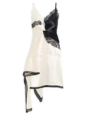 3.1 Phillip Lim Draped Lace-trimmed Satin Mini Dress - Ivory
