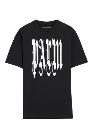 Palm Angels Printed Cottonjersey Tshirt - Black