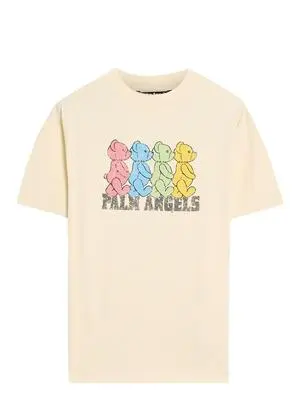Palm Angels Printed Cottonjersey Tshirt - Ivory