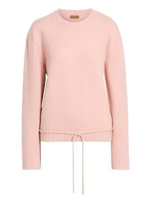 LE17SEPTEMBRE Tie-detailed Brushed Knitted Sweater - Pastel Pink