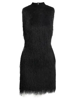 3.1 Phillip Lim Fringed Knitted Mini Dress - Black