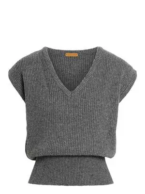 LE17SEPTEMBRE Ribbed Wool-blend Vest - Anthracite