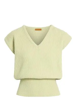 LE17SEPTEMBRE Ribbed Wool-blend Vest - Light Green