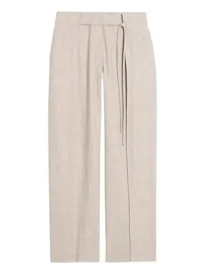 LE17SEPTEMBRE Wool-flannel Wide-leg Pants - Stone