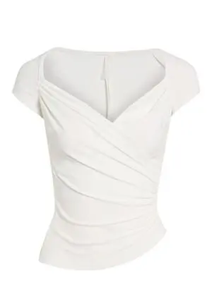 Norma Kamali Draped Stretch-jersey Top - Ivory