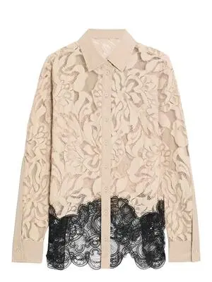 3.1 Phillip Lim Two-tone Corded Lace Shirt - Beige