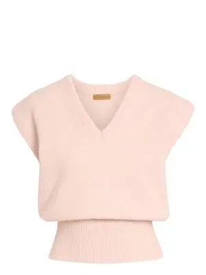 LE17SEPTEMBRE Brushed Knitted Vest - Pastel Pink