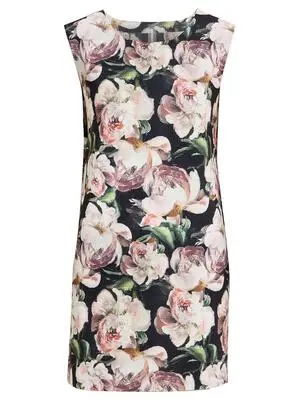 Norma Kamali Floral-print Stretch-jersey Mini Dress - Black
