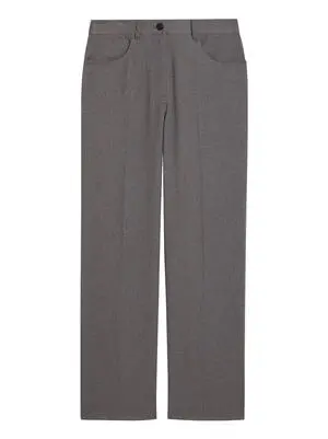 LE17SEPTEMBRE Twill Wide-leg Trousers - Gray