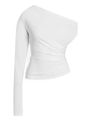 Norma Kamali One-shoulder Draped Top - White