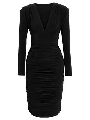 Norma Kamali Ruched Stretch-jersey Dress - Black