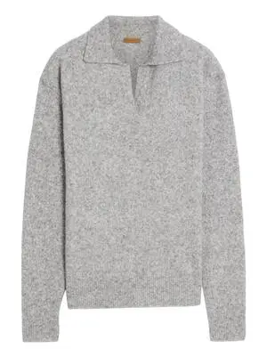 LE17SEPTEMBRE Knitted Polo Sweater - Light Gray