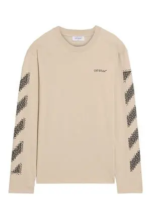 Off-White Printed Cottonjersey Tshirt - Beige
