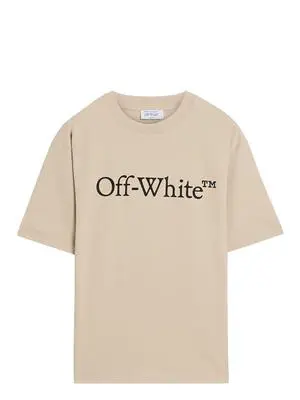 Off-White Printed Cottonjersey Tshirt - Beige