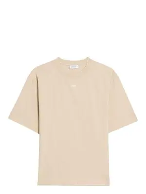 Off-White Printed Cottonjersey Tshirt - Beige