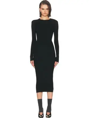 Fear Of God Essentials Ribbed Long Sleeve Dress - Vintage Black