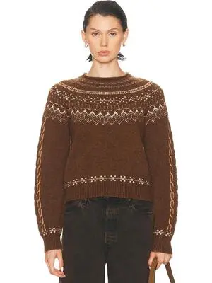 Guest In Residence Cloud Chalet Crewneck Sweater - Chestnut Combo