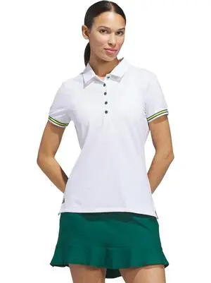 Adidas Ultimate365 Short Sleeve Polo Shirt - White / Collegiate Green