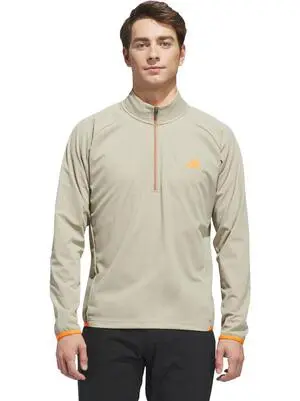Adidas Ultimate365 Durable Water Repellent Wind Quarter-zip Sweatshirt - Wonder Cargo / Lucid Orange