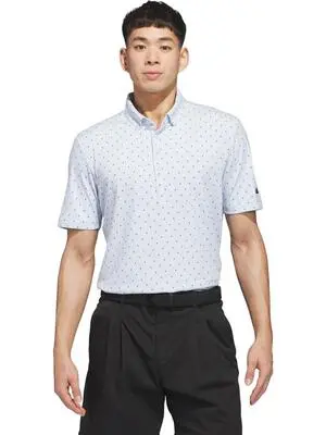Adidas Ultimate365+ Micro Print Polo Shirt - Crystal Sky / Black