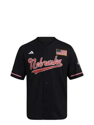 Adidas Nebraska Full Button Jersey - Black