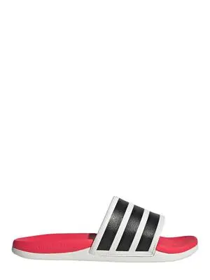 Adidas Adilette Comfort 2.0 Slides - Crystal White / Core Black / Lucid Red
