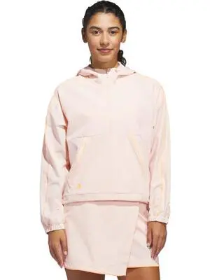 Adidas Ultimate365 Seersucker Quarter-zip Jacket - Blush Pink