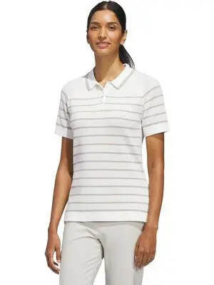 Adidas Ultimate365+ Stripe Knit Polo Shirt - White