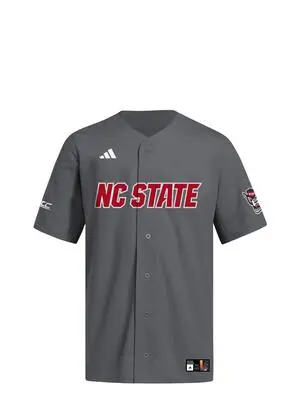Adidas Nc State Full Button Jersey - Team Dark Grey